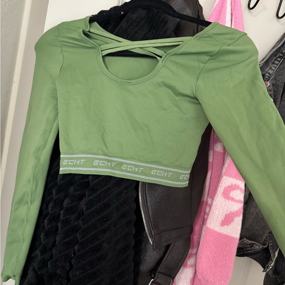 ECHT | Tops | Echt Sage Green Crossback Workout Top | Poshmark